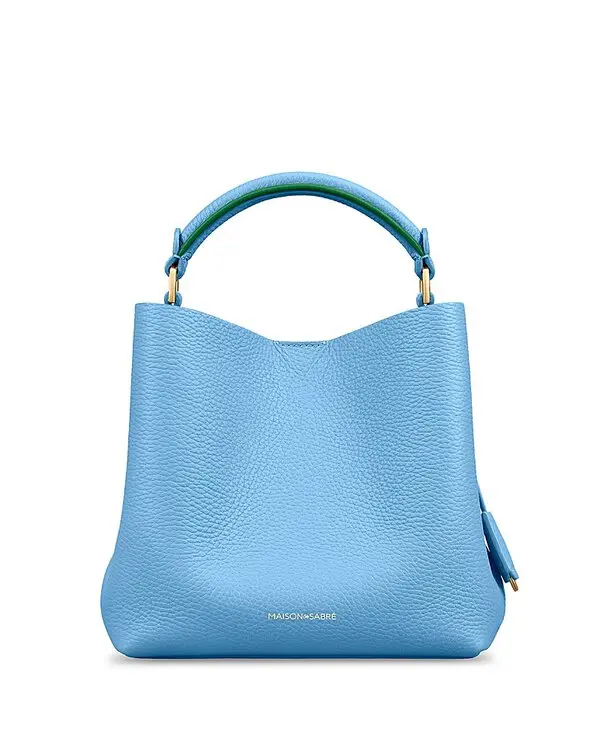 MAISON DE SABRE Leather Leather Bucket Bag - Sky Emerald