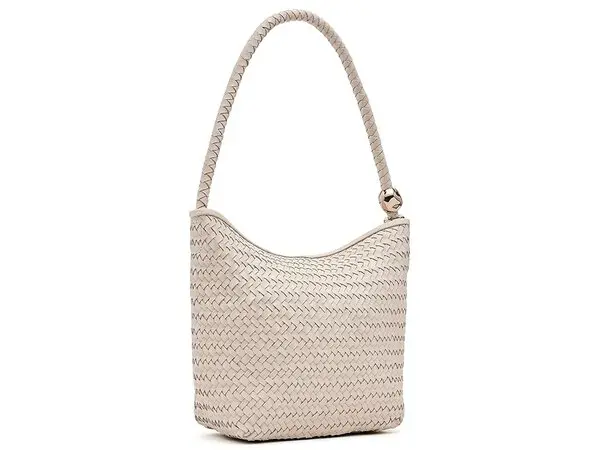 Madewell Handwoven Shoulder Bag With Beads - Bone