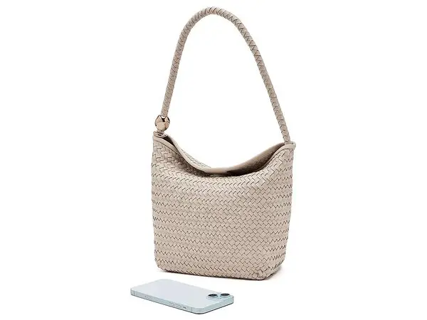 Madewell Handwoven Shoulder Bag With Beads - Bone