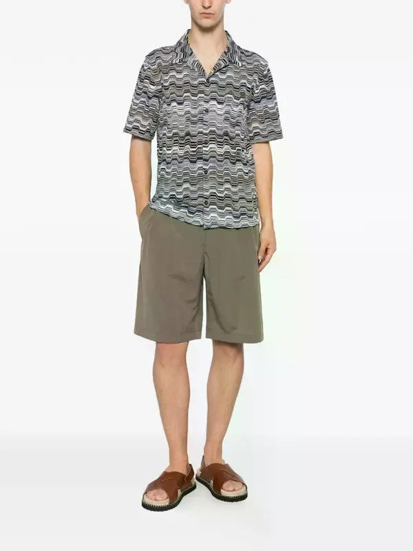 Missoni Zigzag-knit Camp-collar Shirt