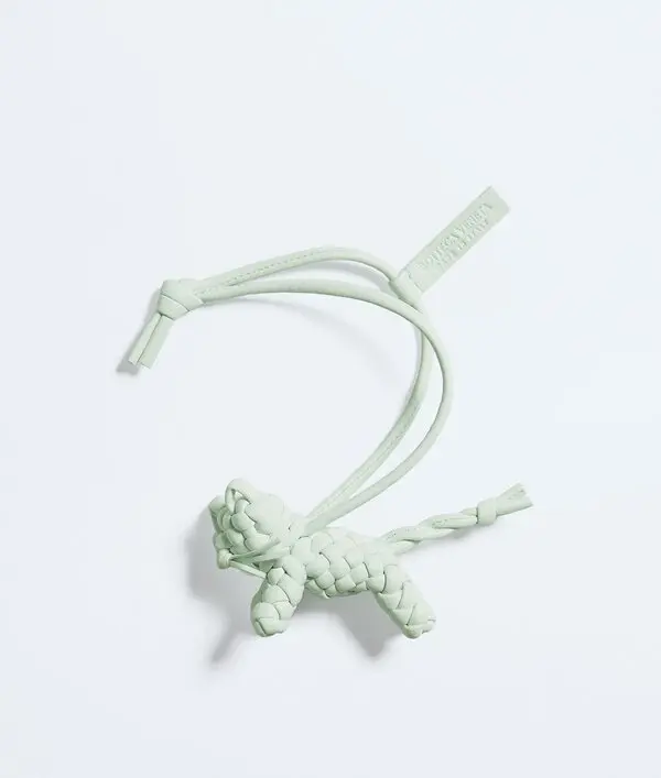 Bottega Veneta Intreccio Nappa Leather Cat Charm - Glacier