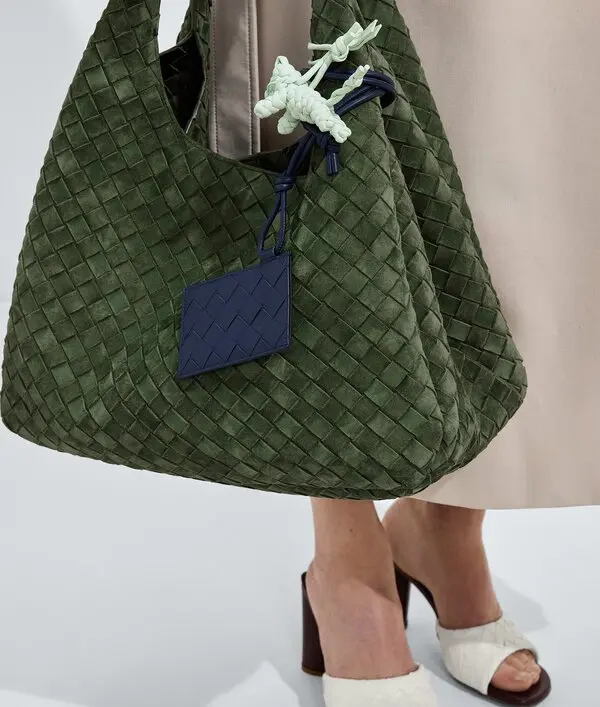 Bottega Veneta Intreccio Nappa Leather Cat Charm - Glacier