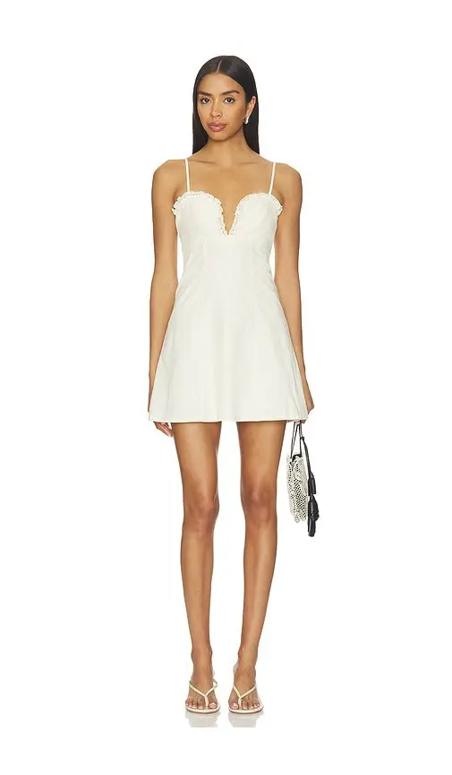 Tularosa Kamila Mini Dress In Neutral - Natural Linen
