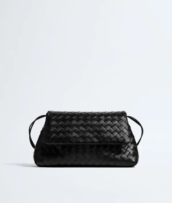 Bottega Veneta Giorno Intrecciato Leather Pouch - Black