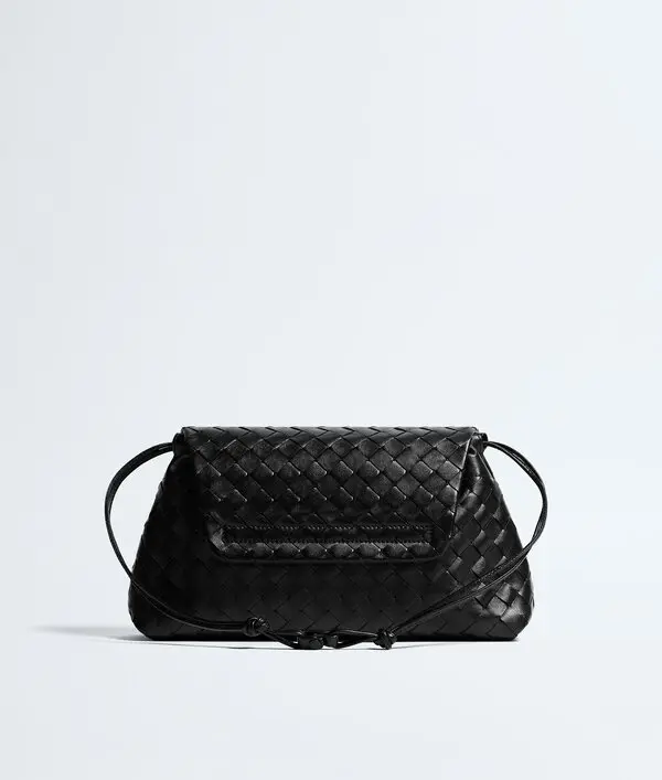 Bottega Veneta Giorno Intrecciato Leather Pouch - Black
