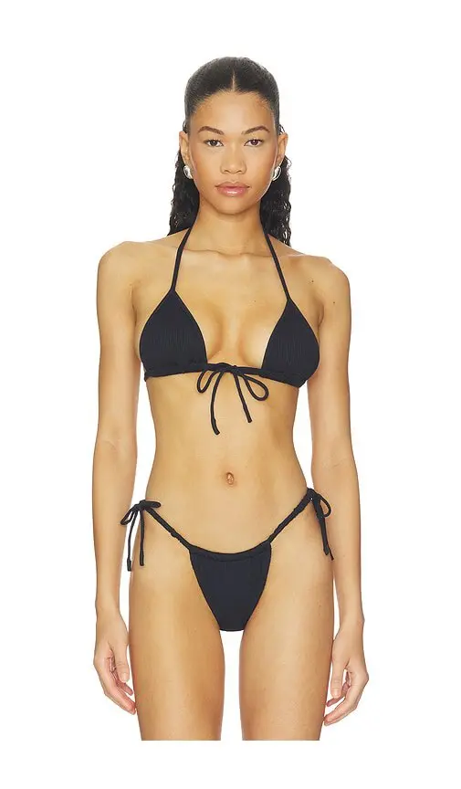 MONTCE Binded Emma Bikini Top - Black Rib