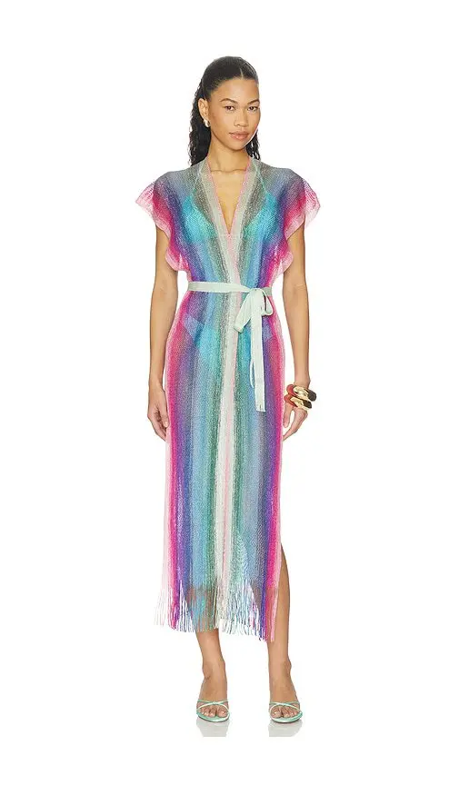 Luli Fama Sunshine Addict Long Caftan - Rainbow
