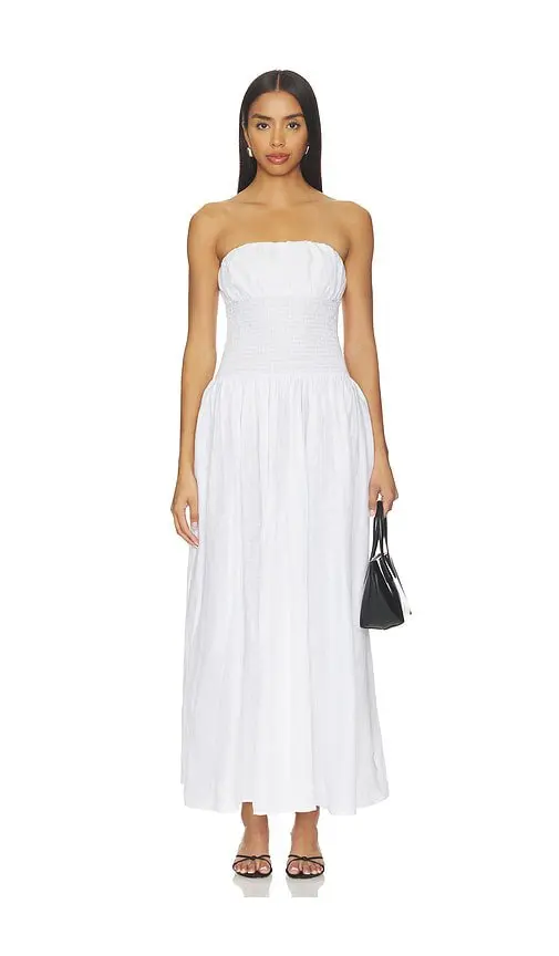 Susana Monaco Strapless Smocked Waist Maxi Dress - Sugar
