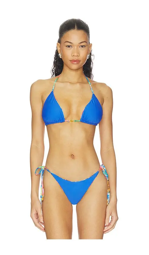 Luli Fama Jungle Reign Link Triangle Bikini Top