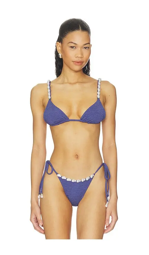 LA PORTE Luxe Kendall Bikini Top - Deep Cobalt