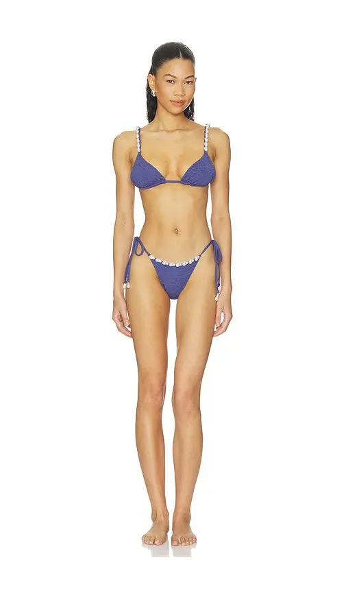 LA PORTE Luxe Aurora Bikini Bottom - Deep Cobalt