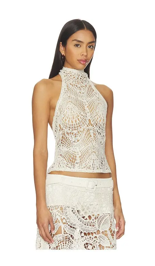 SIEDRES Indy Crochet Halterneck Top