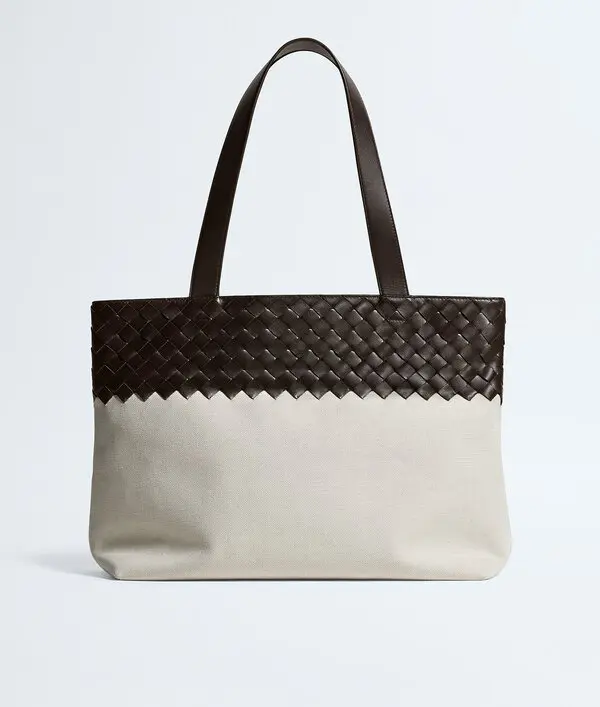 Bottega Veneta Small Intrecciato Zipped Tote - Natural/fondant