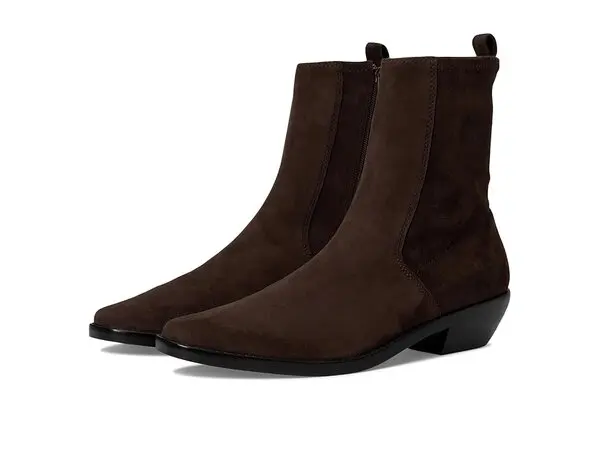 Madewell The Idris Ankle Boot In Suede Boots Dark Carob 1 - Brown