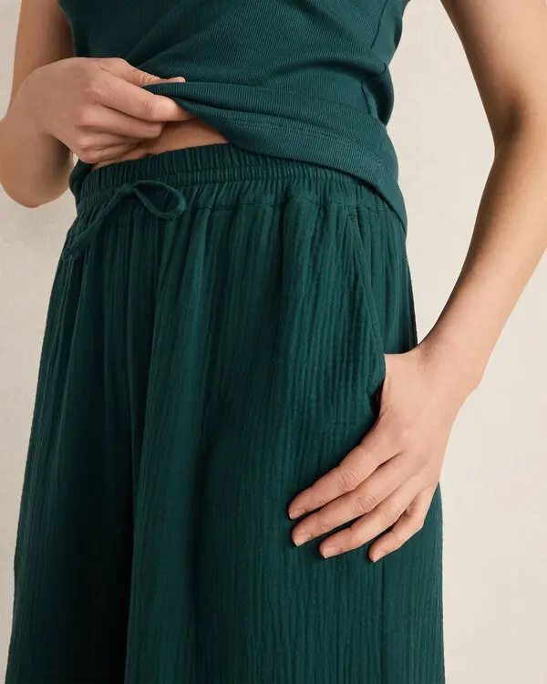 HAVEN WELL WITHIN Organic Cotton Gauze Wide Leg Pants