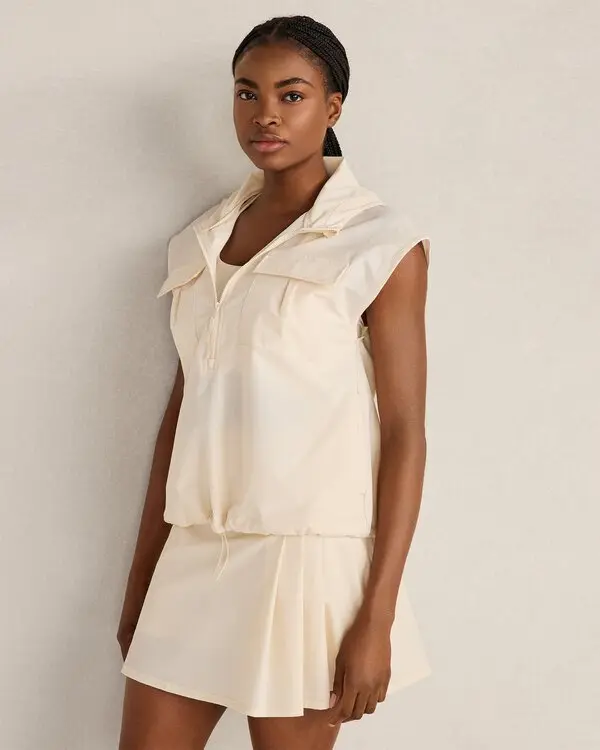 HAVEN WELL WITHIN Woven Nylon Hooded Vest - Sandstone