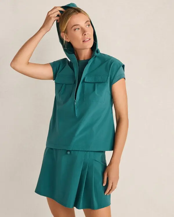 HAVEN WELL WITHIN Woven Nylon Hooded Vest - Sandstone