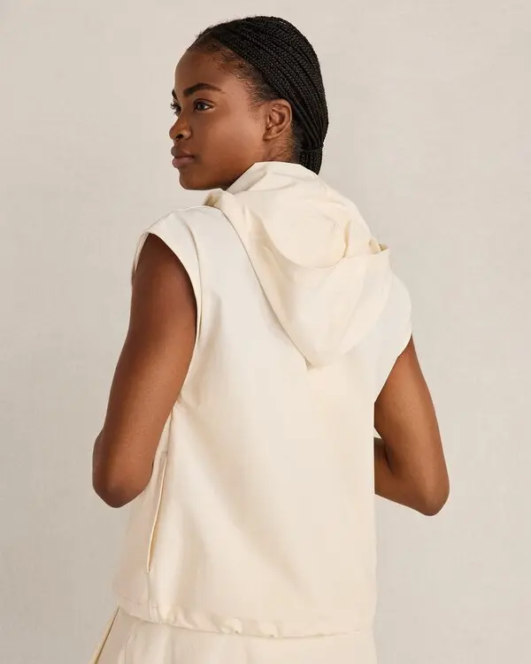 HAVEN WELL WITHIN Woven Nylon Hooded Vest - Sandstone