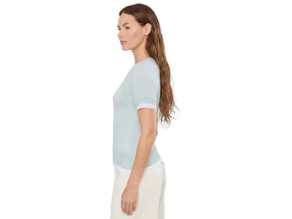 Vince Double Layer Raglan Short Sleeve Crew