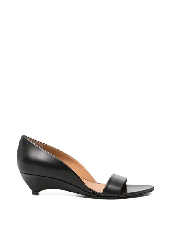 JIL SANDER Leather Kitten Heel Open Toe Sandals