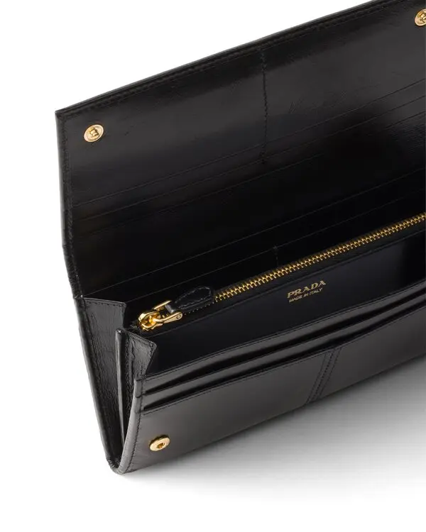 Prada Large Leather Wallet - Black