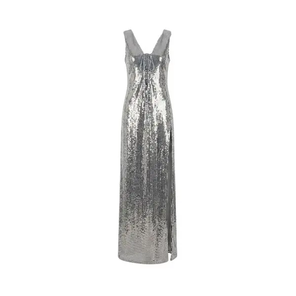 GLAM ON YOU Sofia Tunic Gown - Silver
