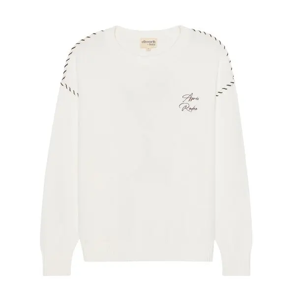 ELLSWORTH + IVEY Riley Crewneck Sweater - White