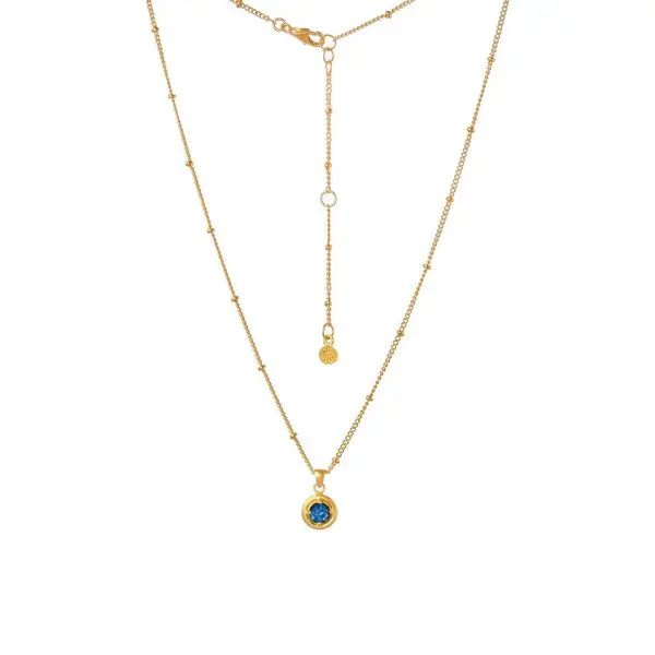 MOON LONDON Blue Topaz Vermeil Necklace - Gold
