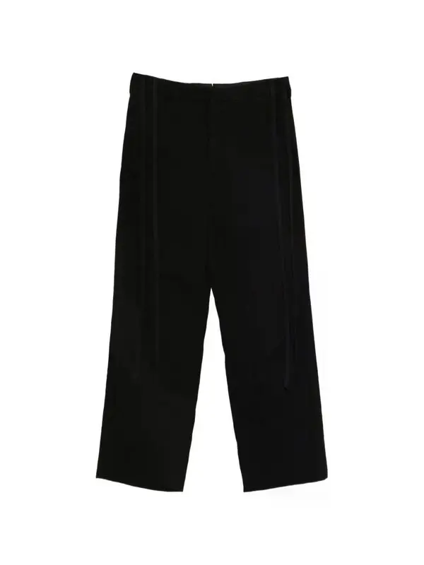 ANN DEMEULEMEESTER Drawstring-side Straight Leg Trousers - Black