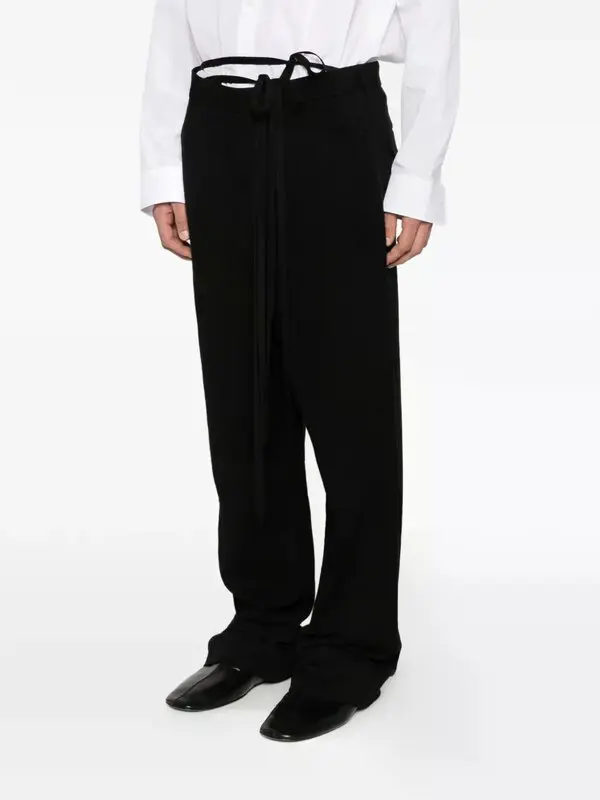 ANN DEMEULEMEESTER Drawstring-side Straight Leg Trousers