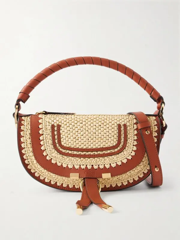 Chloé Marcie Raffia Shoulder Bag