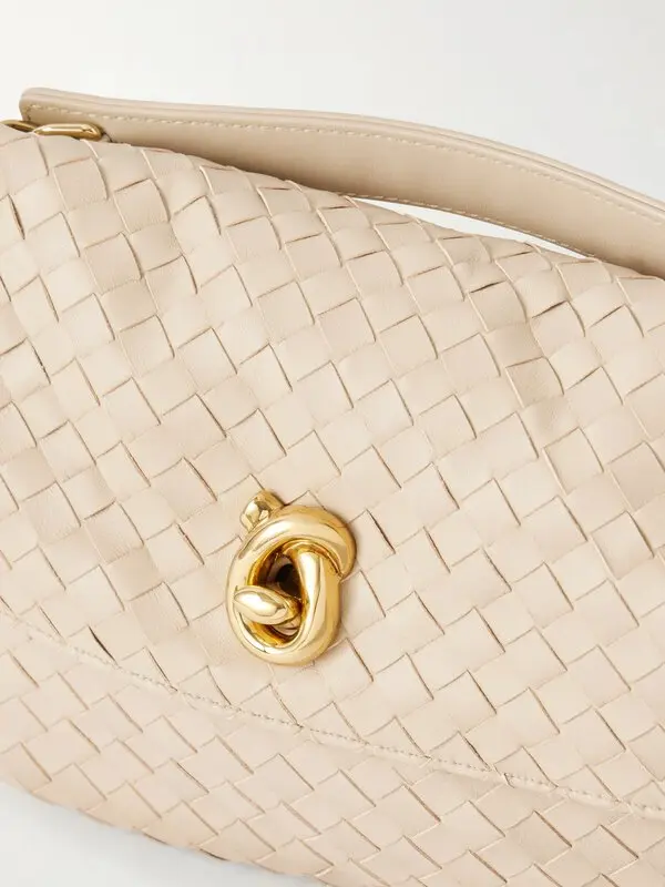 Bottega Veneta Madison Intrecciato Leather Shoulder Bag - Neutrals