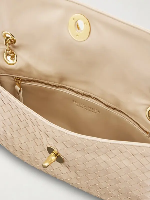 Bottega Veneta Madison Intrecciato Leather Shoulder Bag - Neutrals