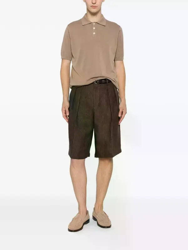 BRIGLIA 1949 Dark Pleated Detail Shorts