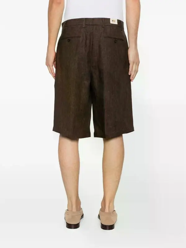 BRIGLIA 1949 Dark Pleated Detail Shorts