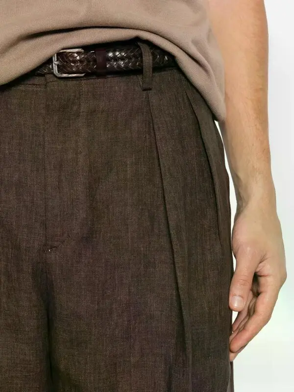 BRIGLIA 1949 Dark Pleated Detail Shorts