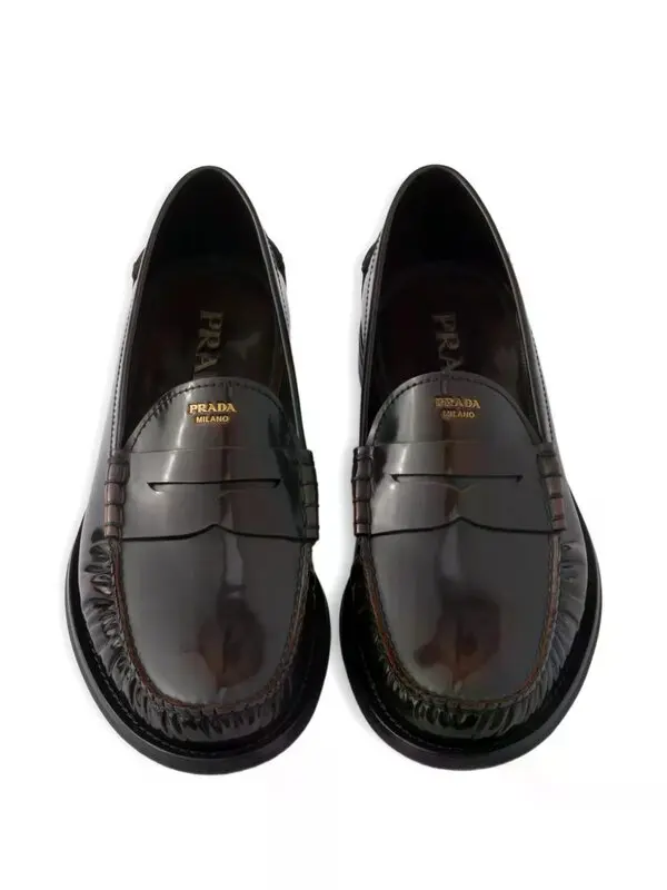 Prada Brushed Leather Loafers