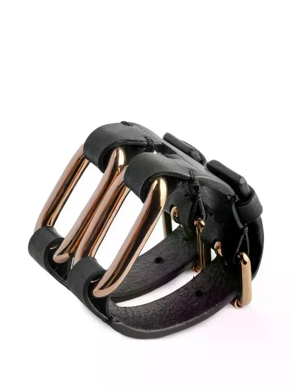 PARTS OF FOUR Link Gauntlet Leather Bracelet - Black