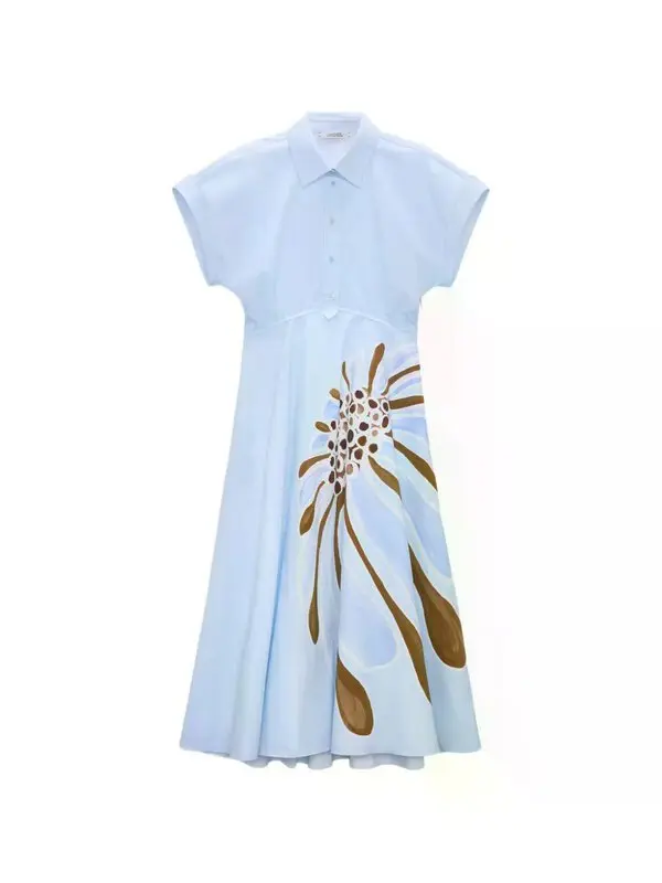 Dorothee Schumacher Floral Power Polo-collar Dress