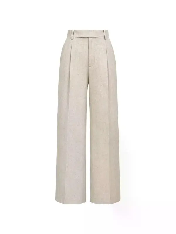 BERWICH Double-pleated Linen Palazzo Pants - Neutrals