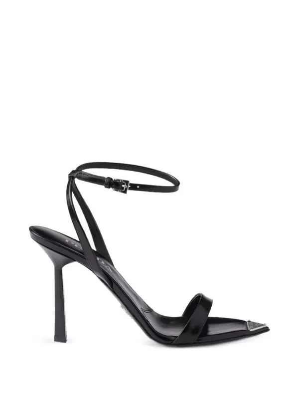 Prada Brushed Leather Sandals - Black
