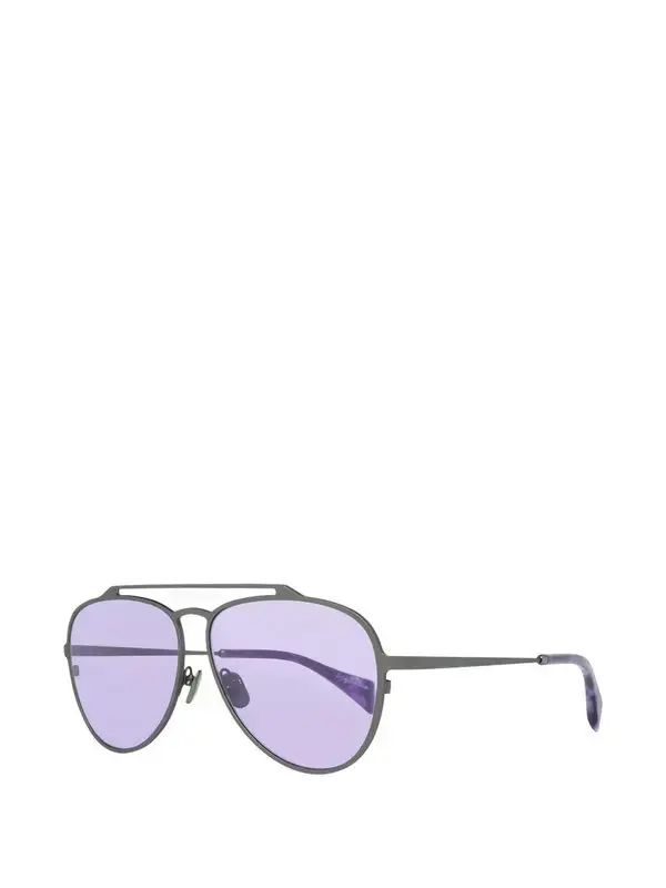 Yohji Yamamoto Double-bridge Pilot-frame Sunglasses - Grey