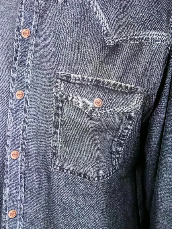 PIERRE-LOUIS MASCIA Acid Wash Double Pocket Shirt