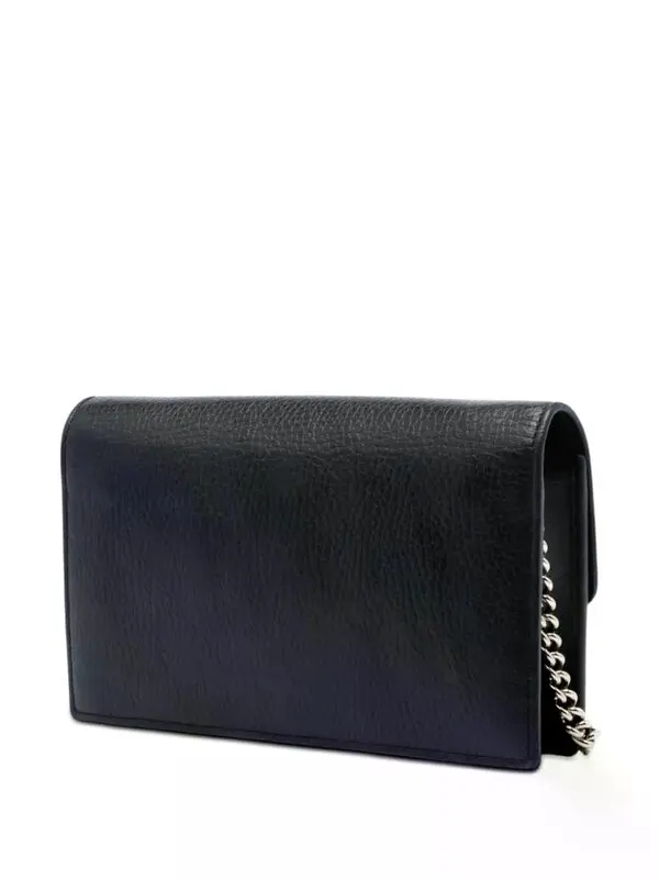 Gucci 2000-2015 Dollar Calfskin Interlocking G Wallet On Chain Crossbody Bag - Black