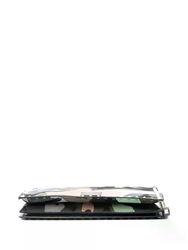 Valentino Garavani Camouflage Rockstud Wristlet Clutch Bag - Brown