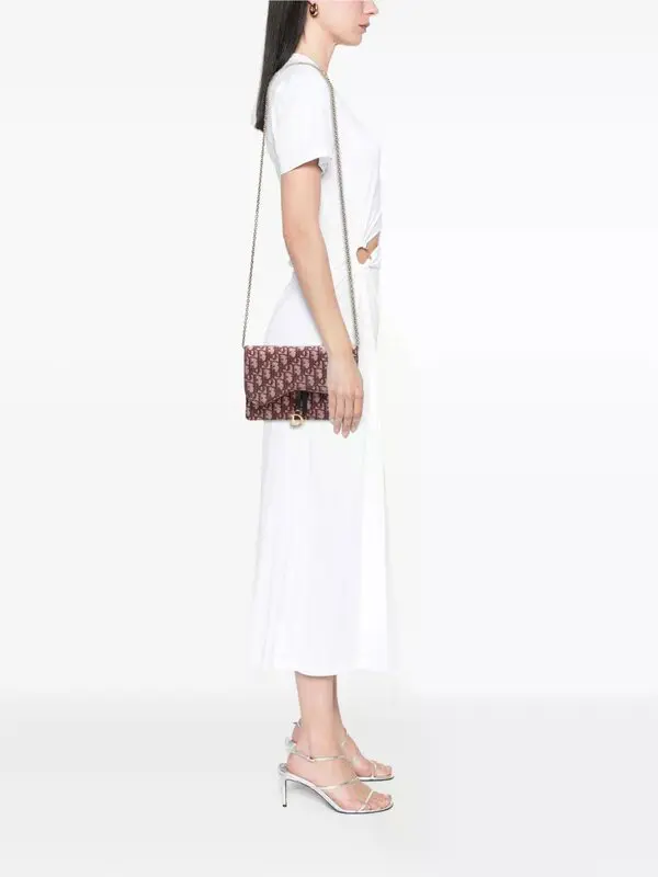 Dior 2019 Oblique Canvas Saddle Wallet On Chain Crossbody Bag