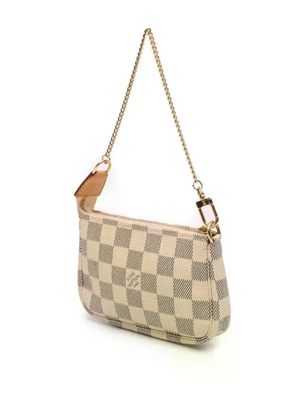 LOUIS VUITTON Damier Azur Mini Pochette Accessoires Handbag - White