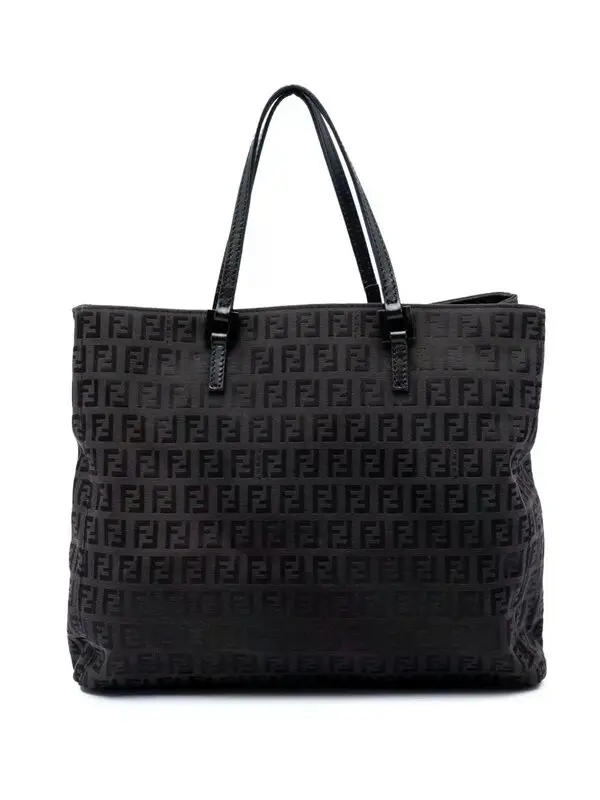 Fendi Zucchino Canvas Tote Bag - Black
