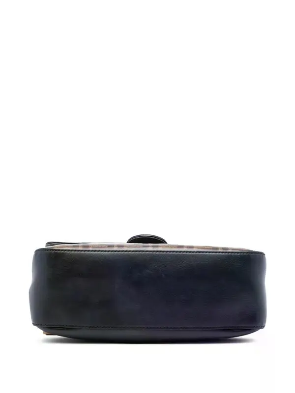 Fendi Zucca Crystal Double F Baguette Satchel