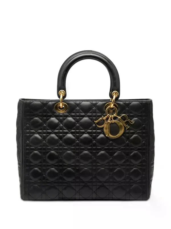Dior Lambskin Cannage Lady Satchel - Black